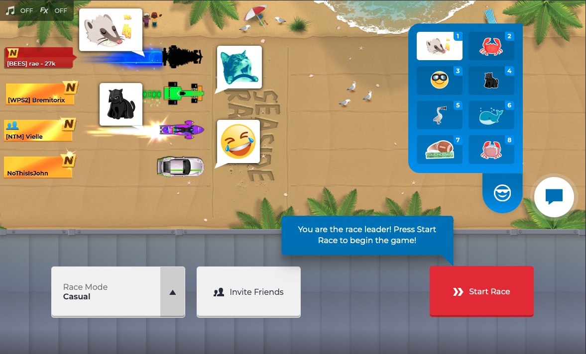 Friends Race Update: Casual Mode Pulls Up to the Track! - News | Nitro Type